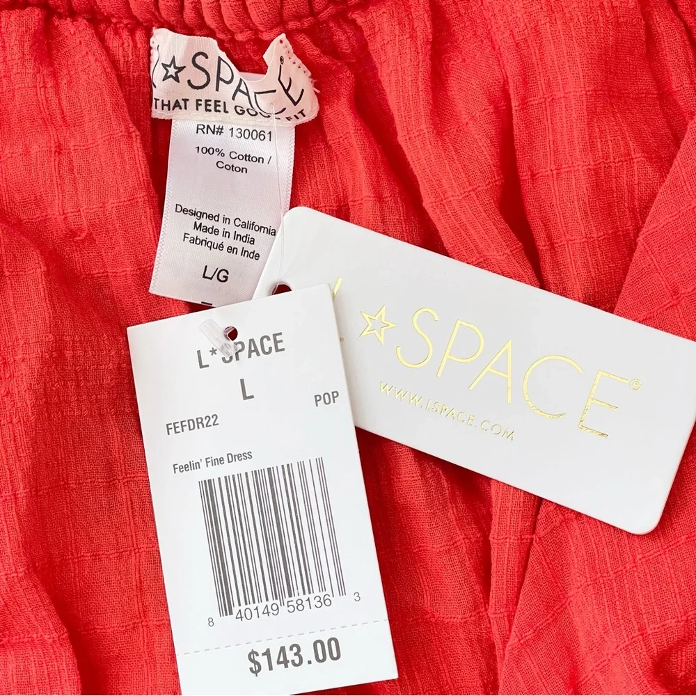 l*space | Dresses | L Space Feelin Fine Mini Dress Poppy Large Cotton ...